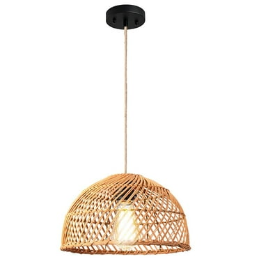 Arturesthome White Handwoven Rattan Boho Pendant Lighting Fixtures ...