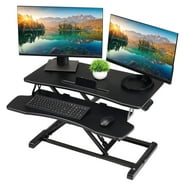 VIVO Black Electric Height Adjustable Corner Desk Riser with Dual ...