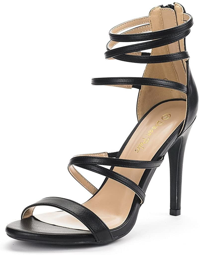 Dream Pairs Womens Heeled Strappy Sandals Dress Shoes Open Toe Ankle ...