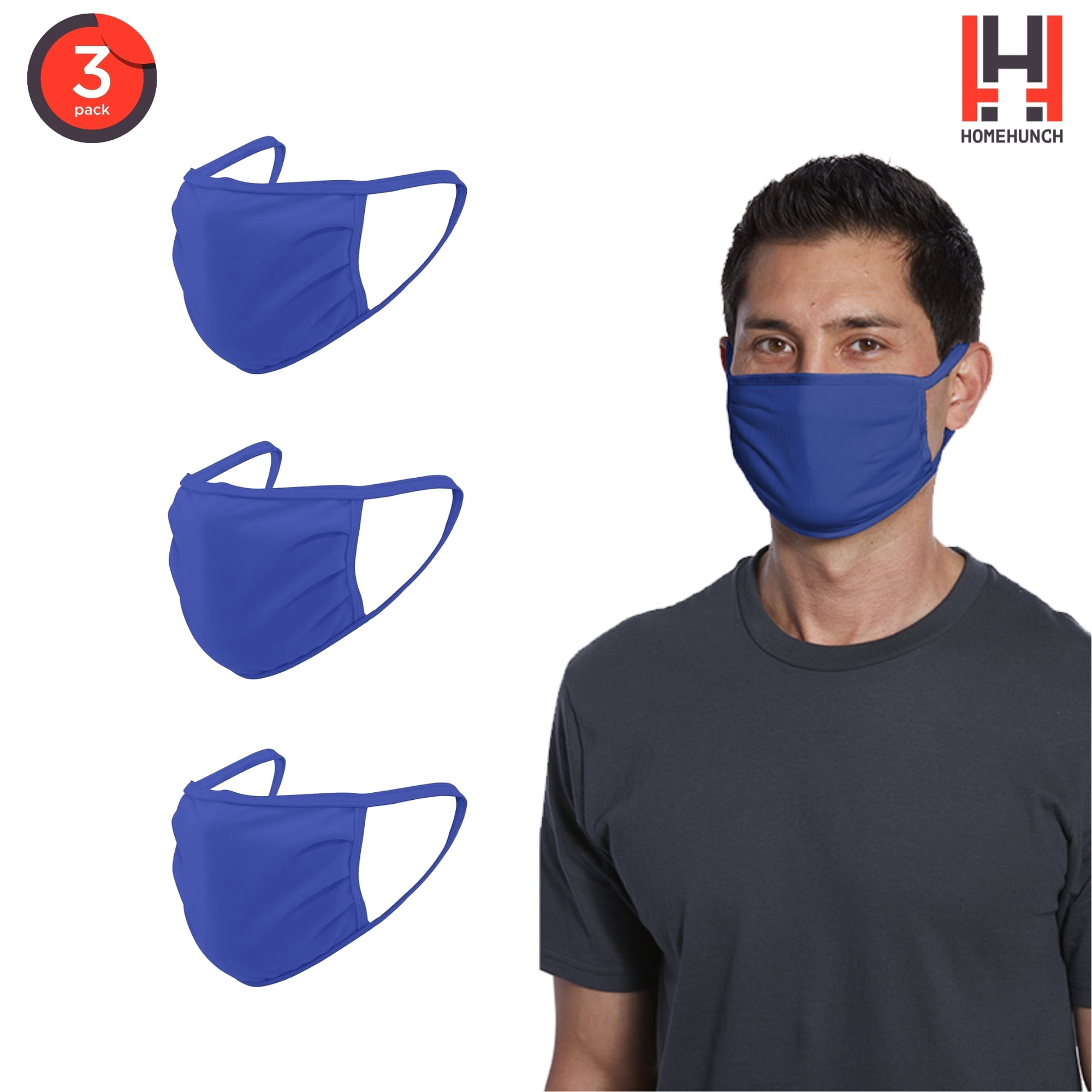 Lebbro Cloth Face Mask Reusable and Washable Masks 3 Pack Men and Women ...