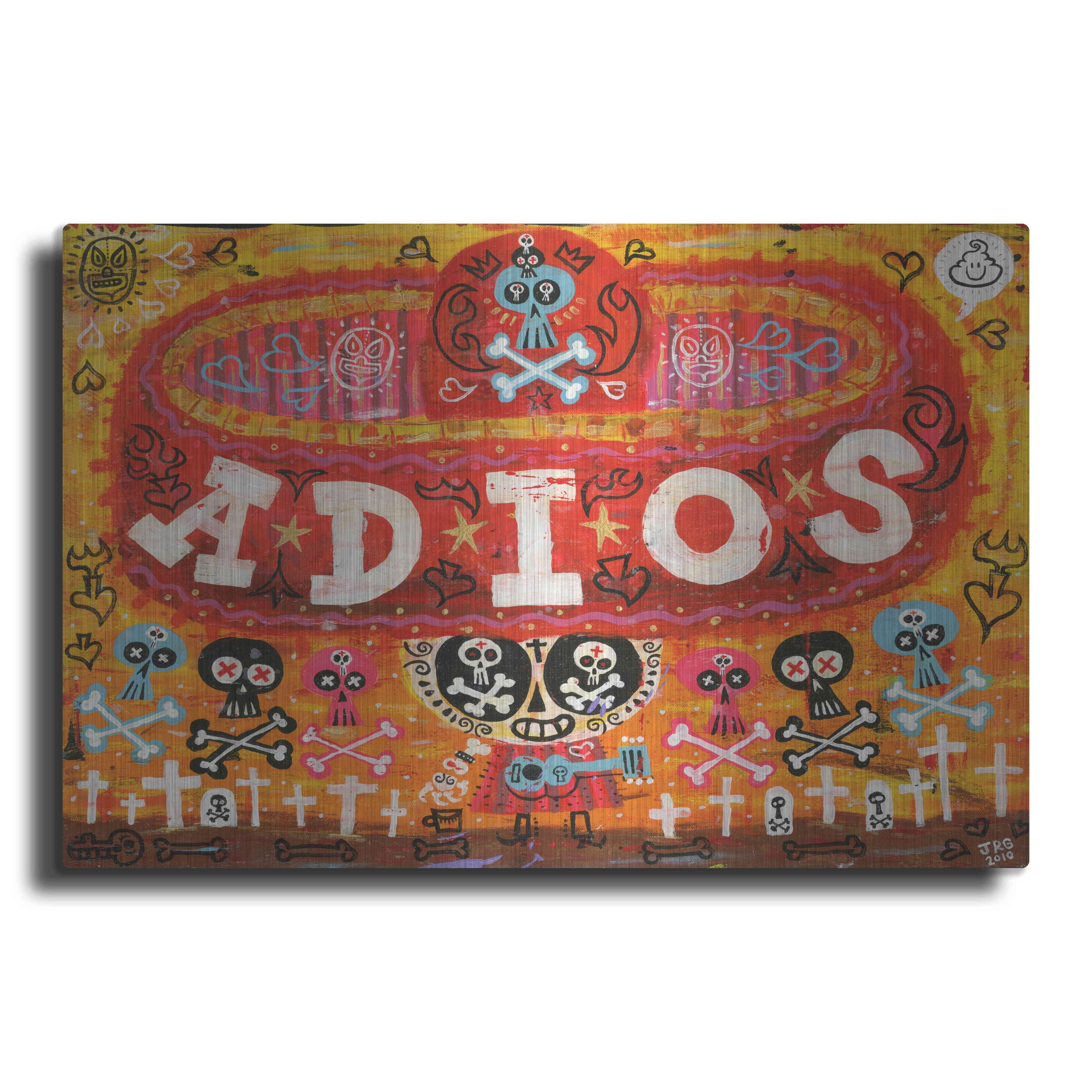 Luxe Metal Art 'Adios Amigos' by Jorge R. Gutierrez, 16"x12" - Walmart.com
