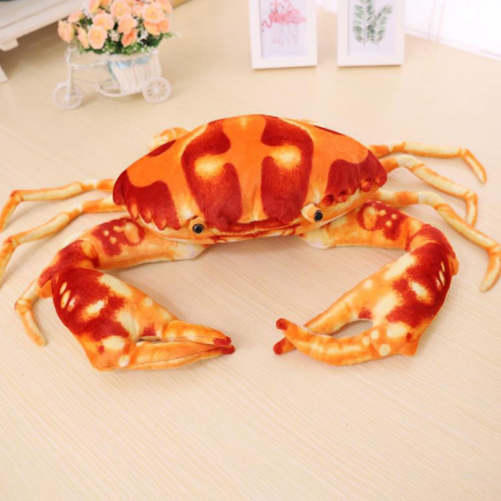 Hesroicy Simulation Crab Pillow Soft Sofa Pillow Lovely Hairy Crab Doll ...