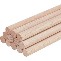 12Pcs Round Beech Wood Sticks 11.8 inch Long Unfinished Wooden Strips ...