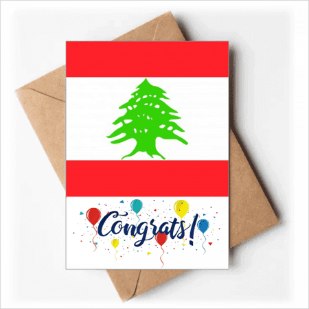 Lebanon National Flag Asia Country Wedding Cards Congratulations ...