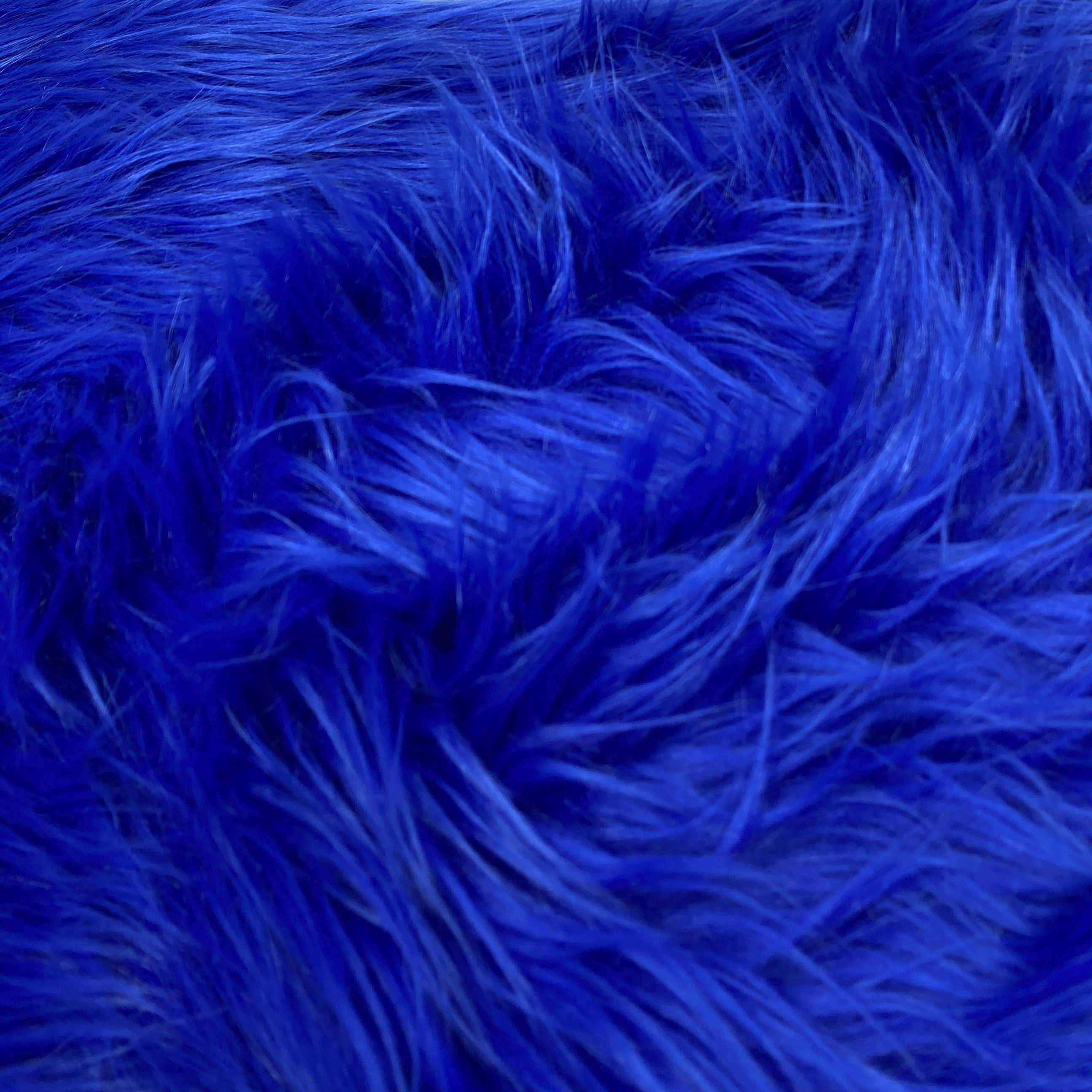 Royal Blue Solid Shaggy Long Hair Pile Faux Fur - Walmart.com