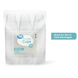Great Value Disposable Foam Cups, 8 oz, Insulated, Durable, 50 Count ...