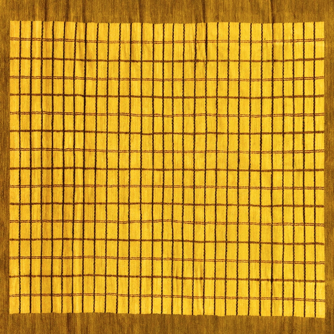 Ahgly Company Indoor Square Checkered Yellow Modern Area Rugs, 5 ...