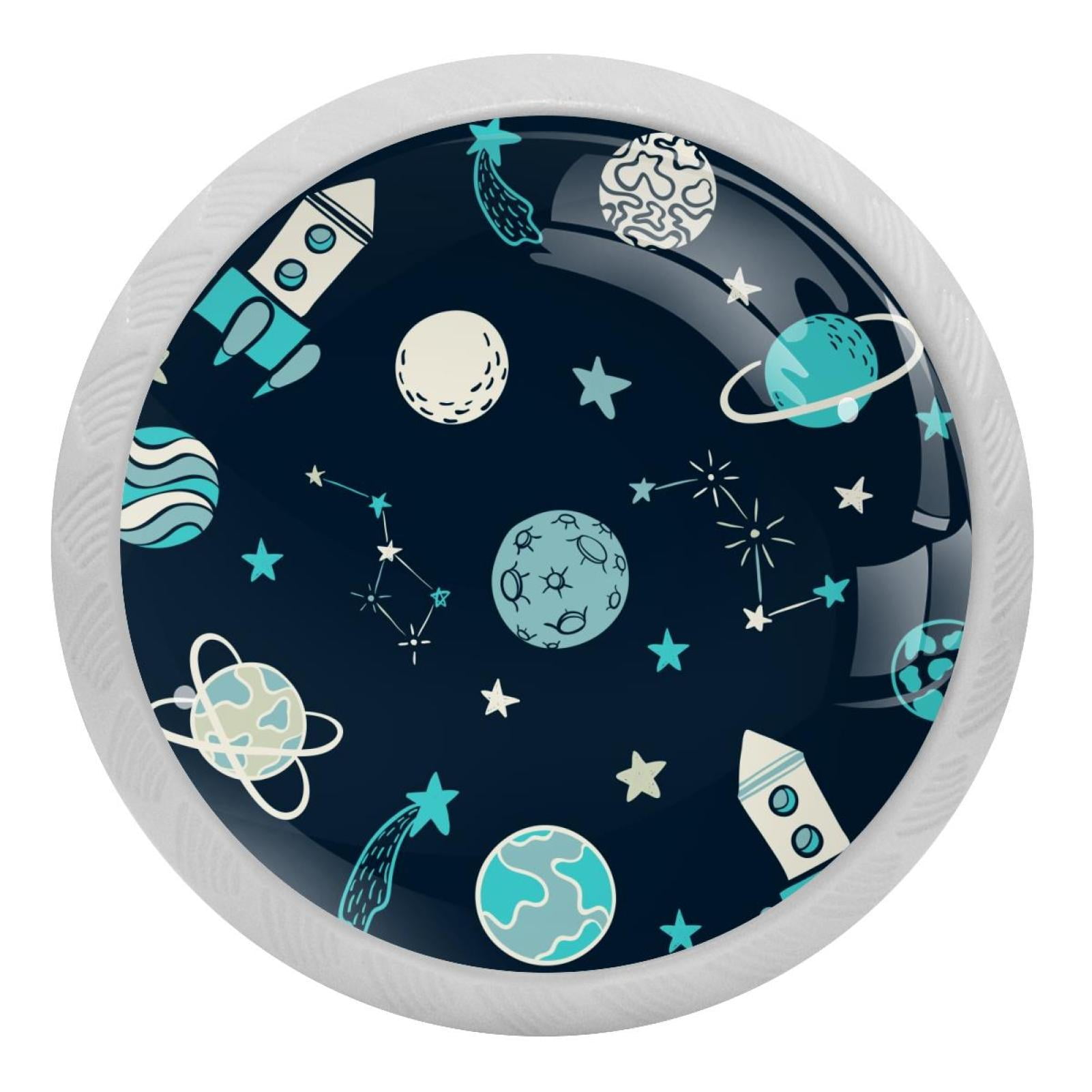 4PCS Round space space rocket star Cabinet Fluorescence Knob Glowing in ...