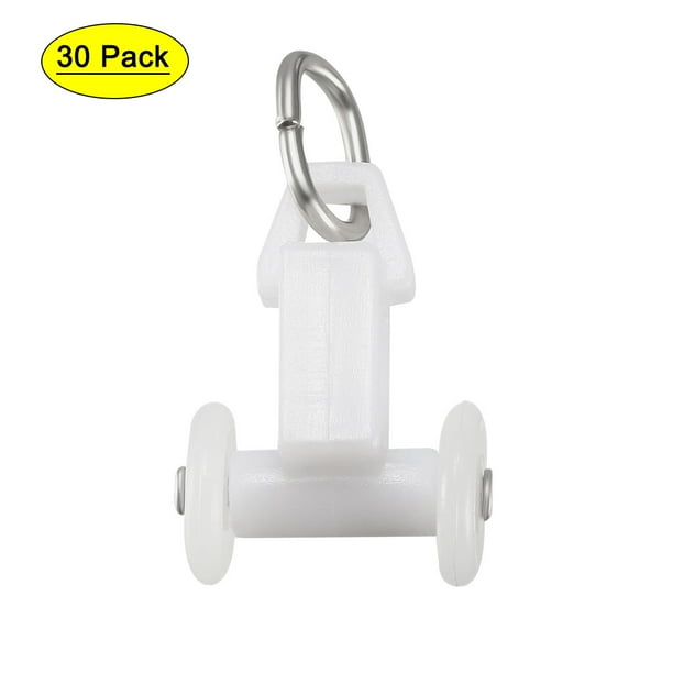 Curtain Track Rollers Plastic Twin Wheeled Carriers Drapery Rail ...