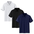Boys 3 Pack Outfit Basic Short Sleeve Collared Shirt Multipack Set Soft ...