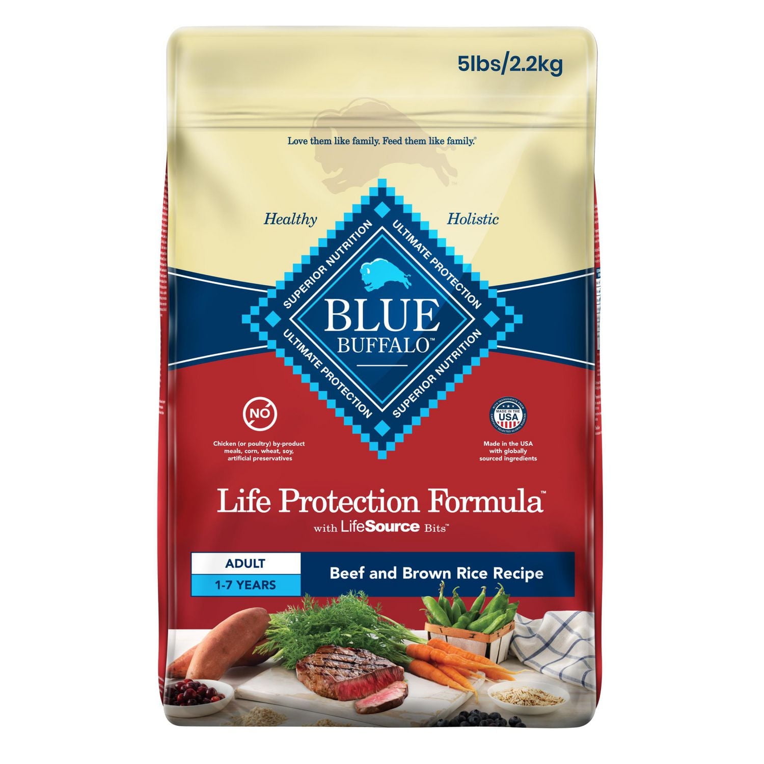 Blue Buffalo Life Protection Formula Beef Natural Dry Dog Food for ...