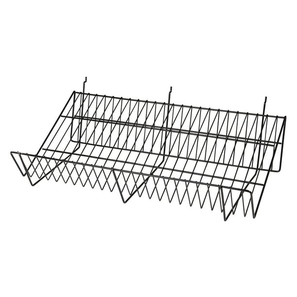24 x 12 x 6 inch Black Downslope Shelf With 4 Inch Slanted Front Lip ...