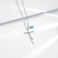 TANGPOET Silver Cross Necklace for Women December Birthstone Necklace ...