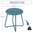 2 Pcs Outdoor Patio Side Table, Small Round Metal End Table with Flower ...