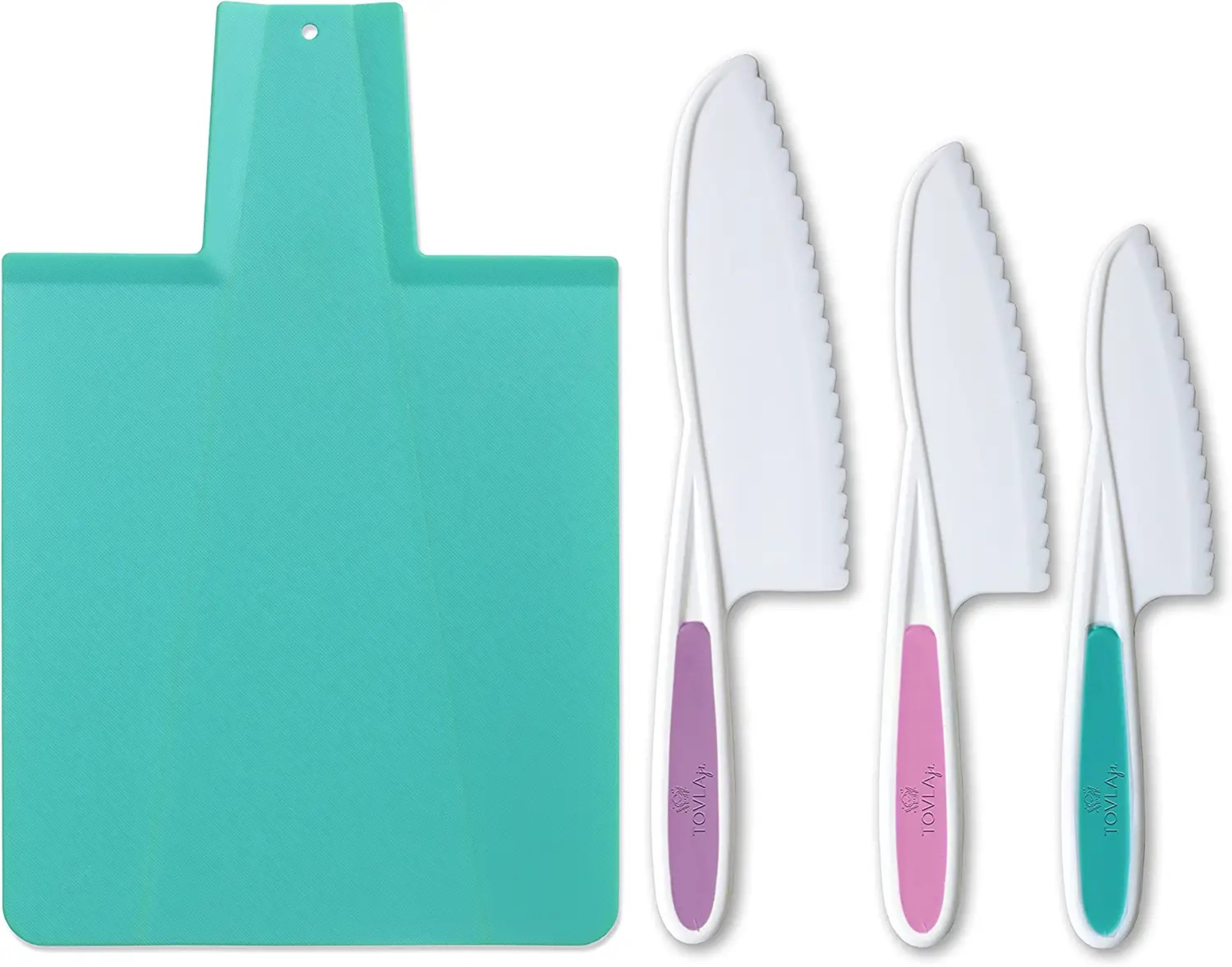 Tovla Jr. Kids Kitchen Knife and Foldable Cutting Board Set: Children's ...
