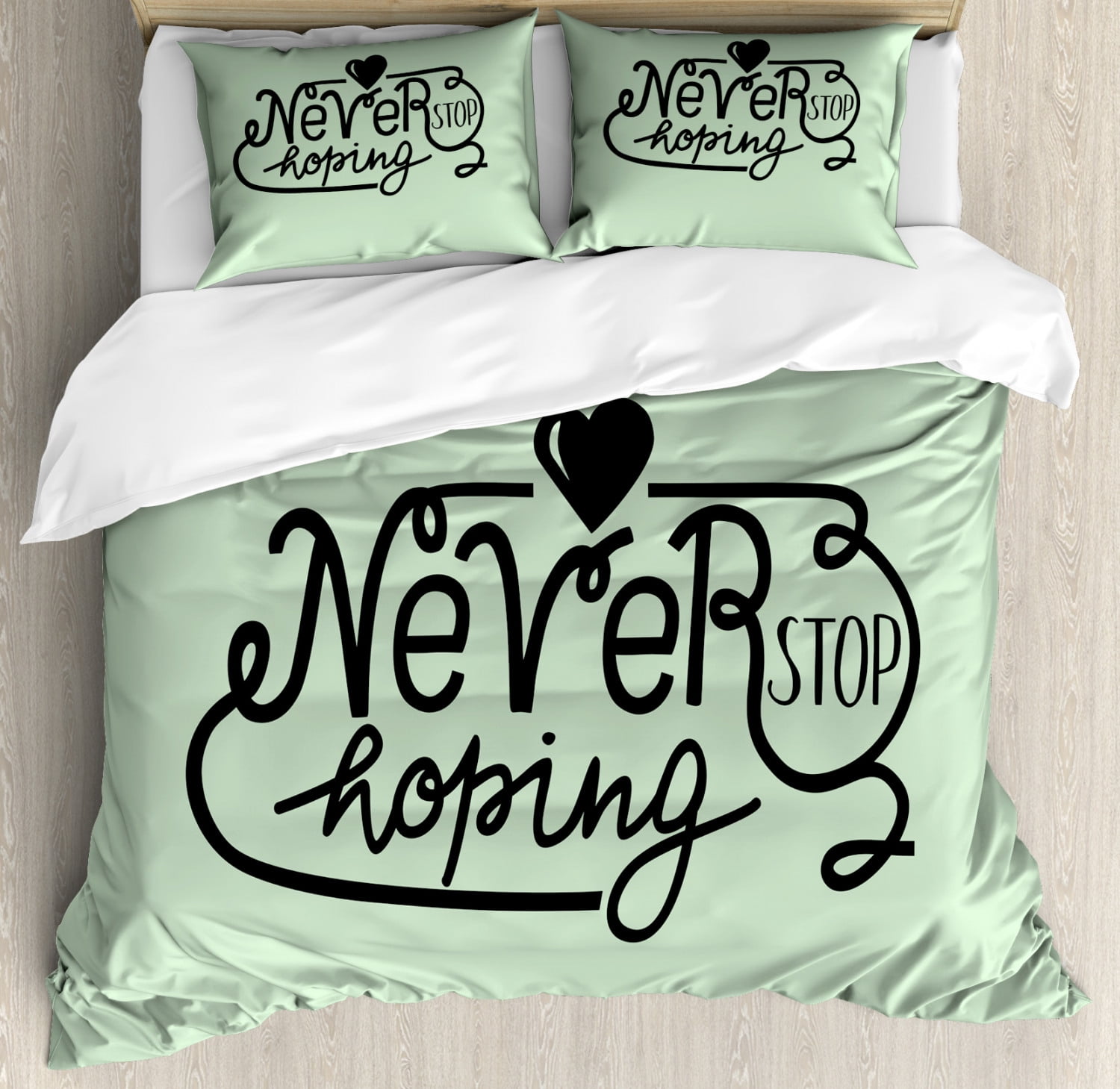 Hope King Size Duvet Cover Set, Inspirational Never Stop Hoping Quote ...
