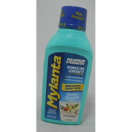 Mylanta Liquid Antacid + Anti-Gas Vanilla Caramel Flavor, 12.0 FL OZ ...