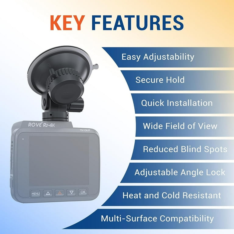 Rove R2-4k Dual Dash Cam Front And Rear Dash Cam Mount,Aluminum Dash ...