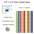 Tag-A-Room 1/2" x 3/4" Rectangle Color Coding Dot Sticker Labels (1008 ...