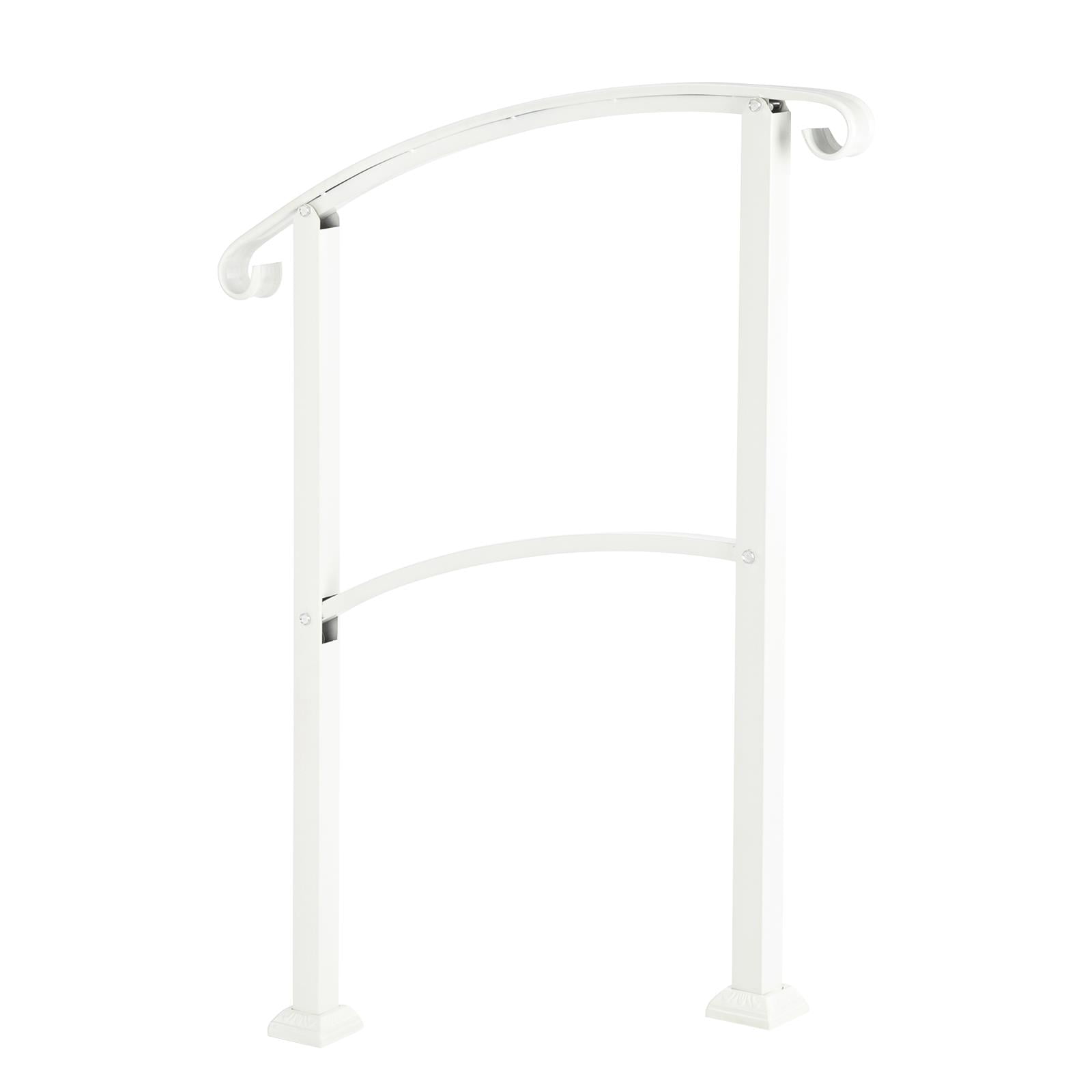 SamyoHome Adjustable White Wrought Iron Handrail Handrail Fits 1 to 3 ...