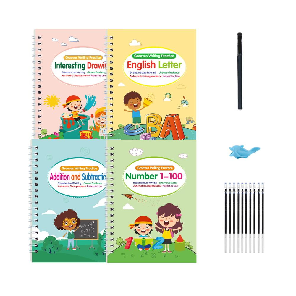 Click here for Zoubaoq 4pcs Reusable Grooved Handwriting Workbook... prices