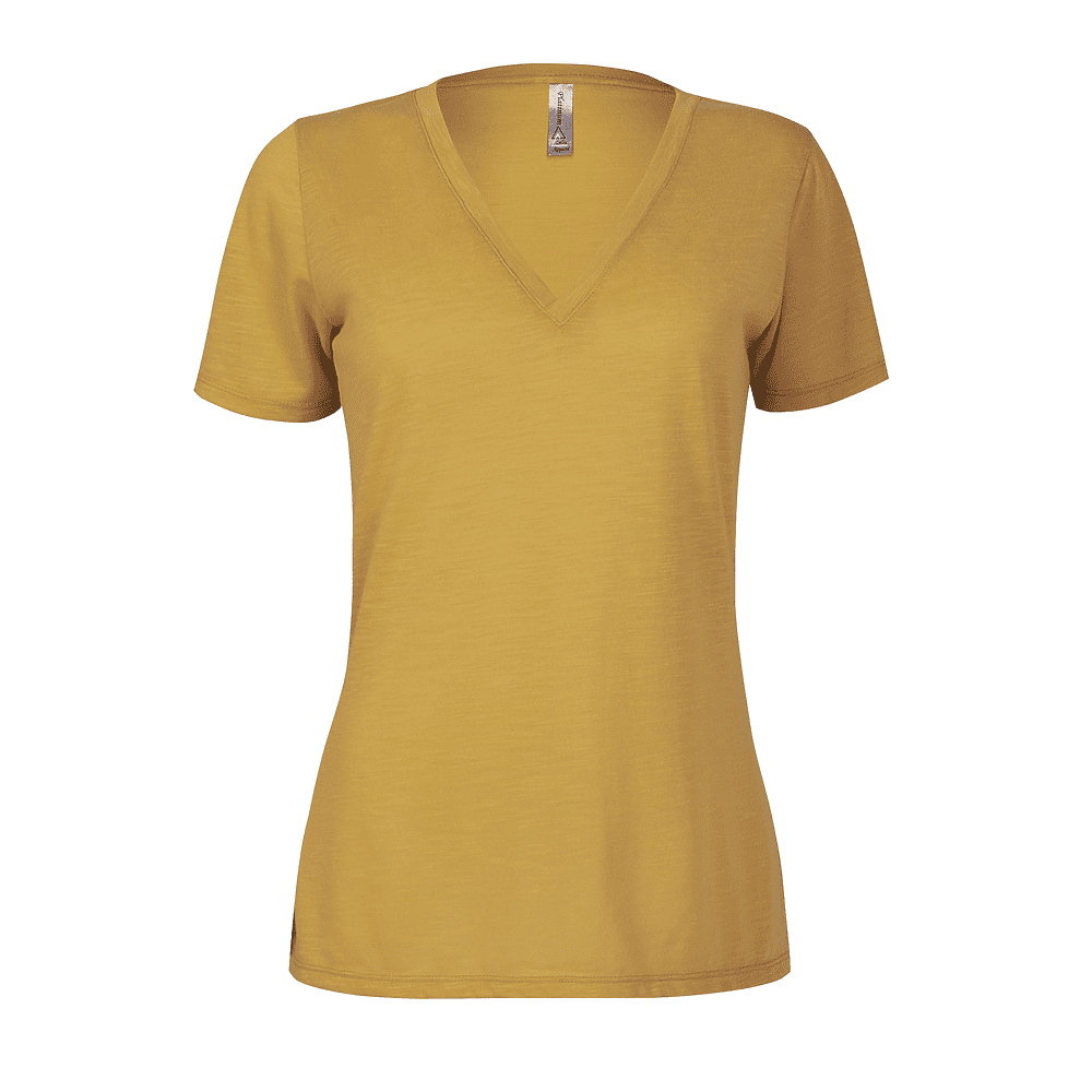 Delta Platinum Ladies Slub Short Sleeve V-Neck Tee - Walmart.com