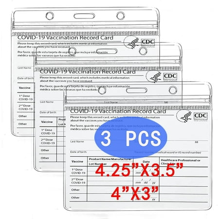 Phirosa CDC Vaccination Card Protector Waterproof,3 Pack 4 X 3 ...