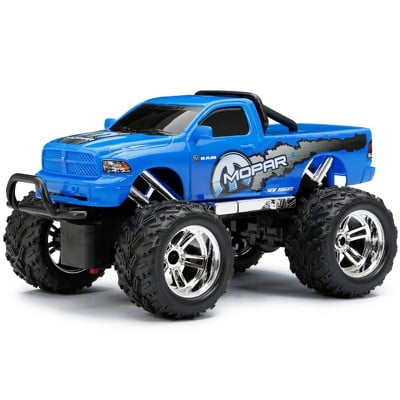 New Bright Remote Control RC FF Chargers Ram Truck - Blue - 1:18 Scale ...