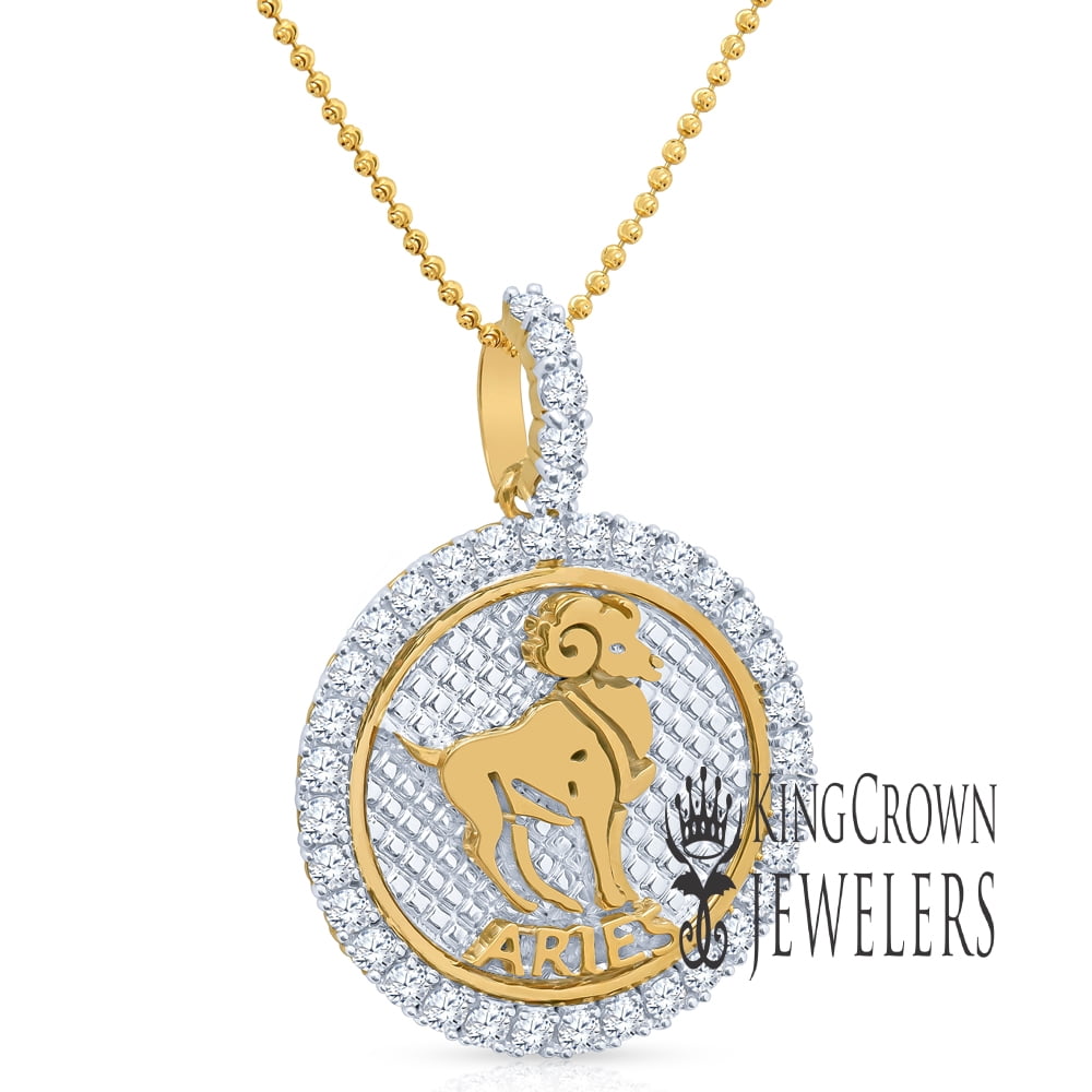 Real Yellow Gold Sterling Silver Aries Ram Zodiac Sign Astrology ...