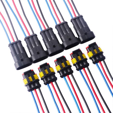 Set of 5 Car Waterproof Plug, 3 Pin Waterproof Electrical Connector ...