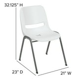 Free Shipping! Emma + Oliver White Ergonomic Shell Student Stack Chair ...