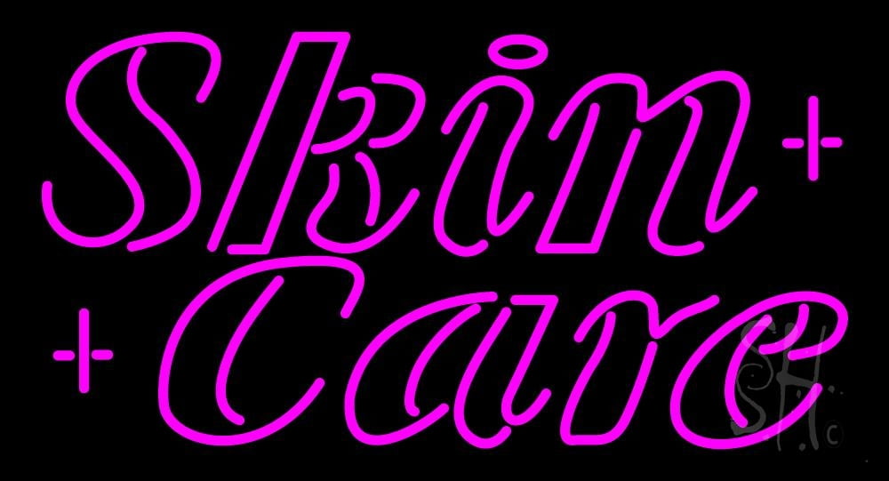 Pink Skin Care LED Neon Sign 20 x 37 - inches, Black Square Cut Acrylic ...
