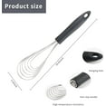 2Pcs Flat Whisk Stainless Steel Wire Rubber Handle Heat Resistant ...