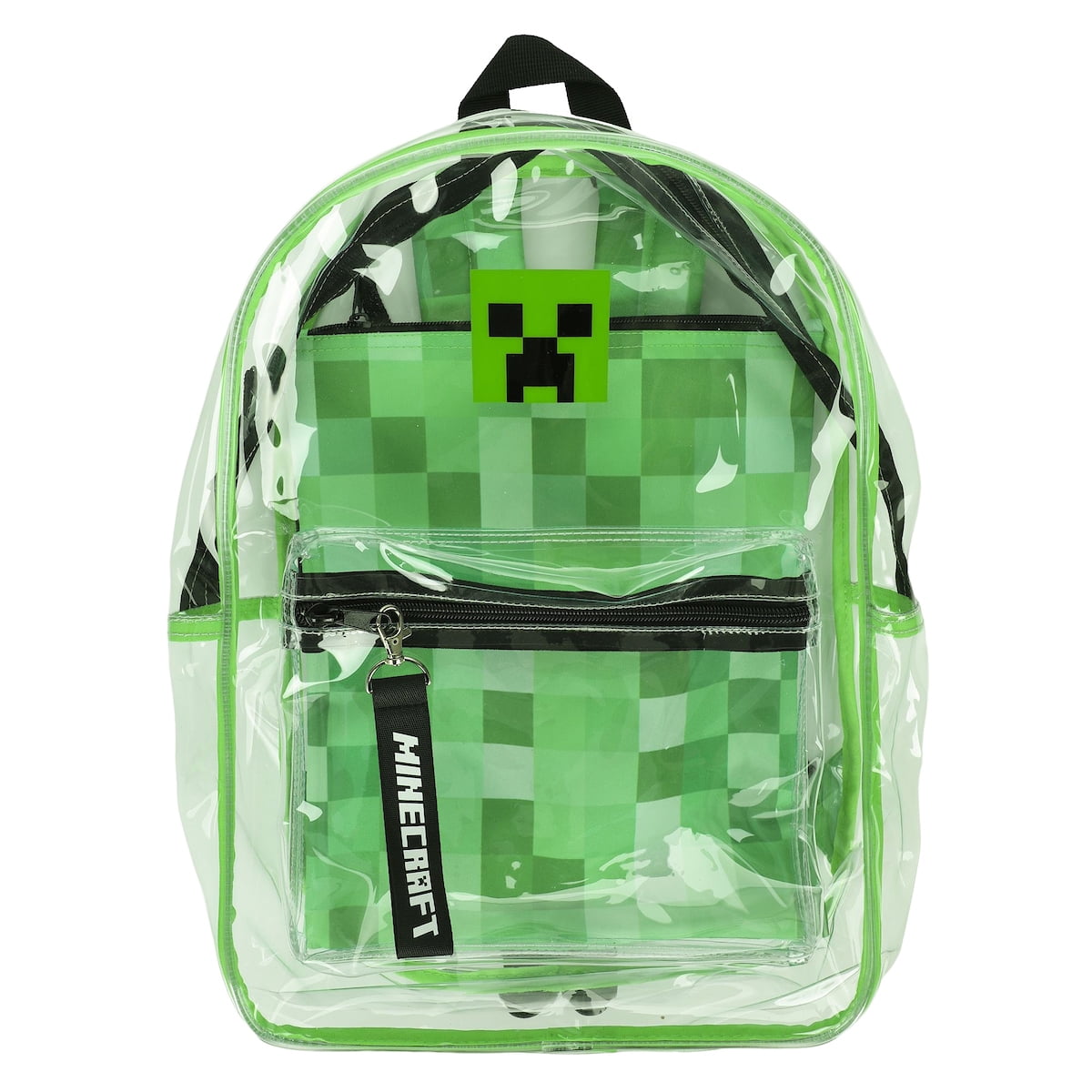 Minecraft 17" Clear Plastic Backpack with Removable Laptop Pocket ...