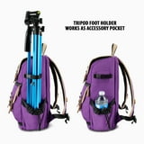 GOgroove Digital SLR Camera Backpack (Purple-Mid-Volume)w/Padded Tablet ...
