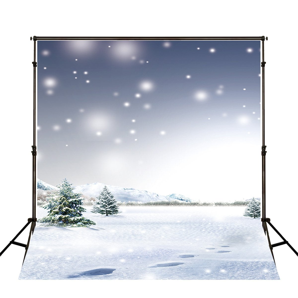 GreenDecor Polyster 5x7ft Winter Scene Photography Backdrops Starry Sky ...