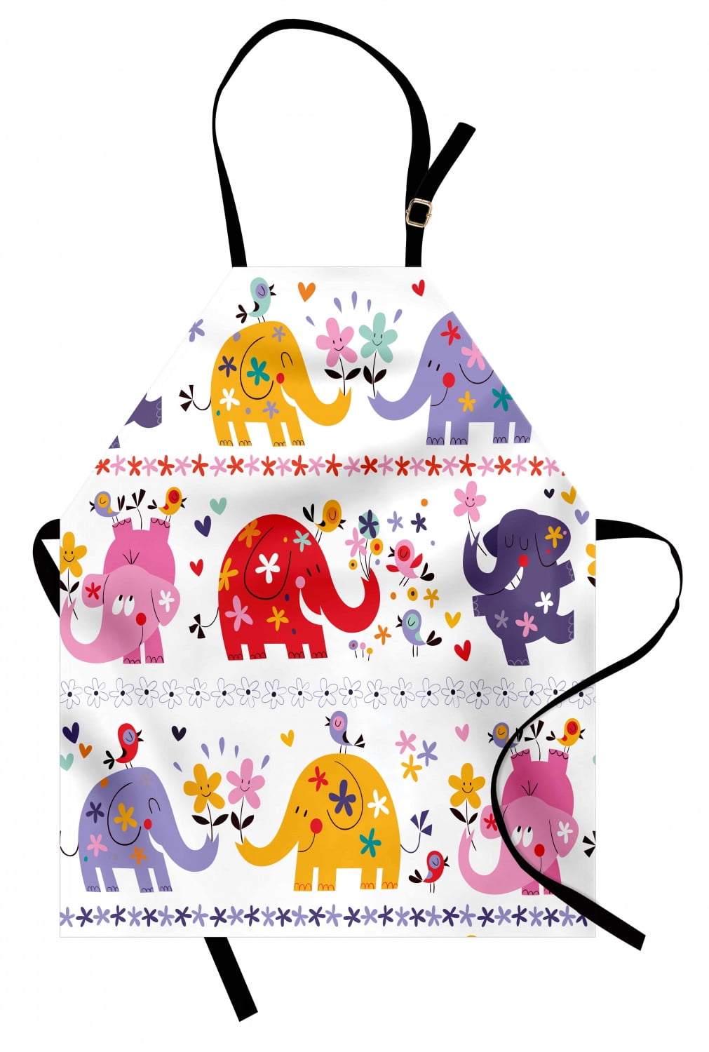 Nursery Apron Cute Elephants Happy Dancing Animals in Various Color ...