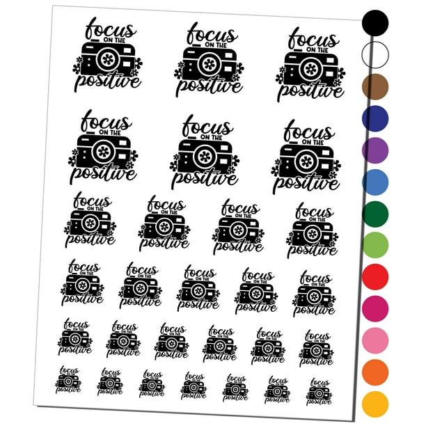 Focus on the Positive Camera Pun Water Resistant Temporary Tattoo Set ...