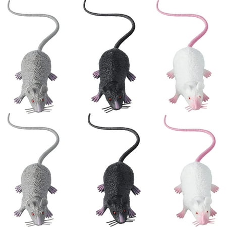 Xizioo 6 Pieces Halloween Fake Rat Suit, Plastic Rat, Maggot Toy ...