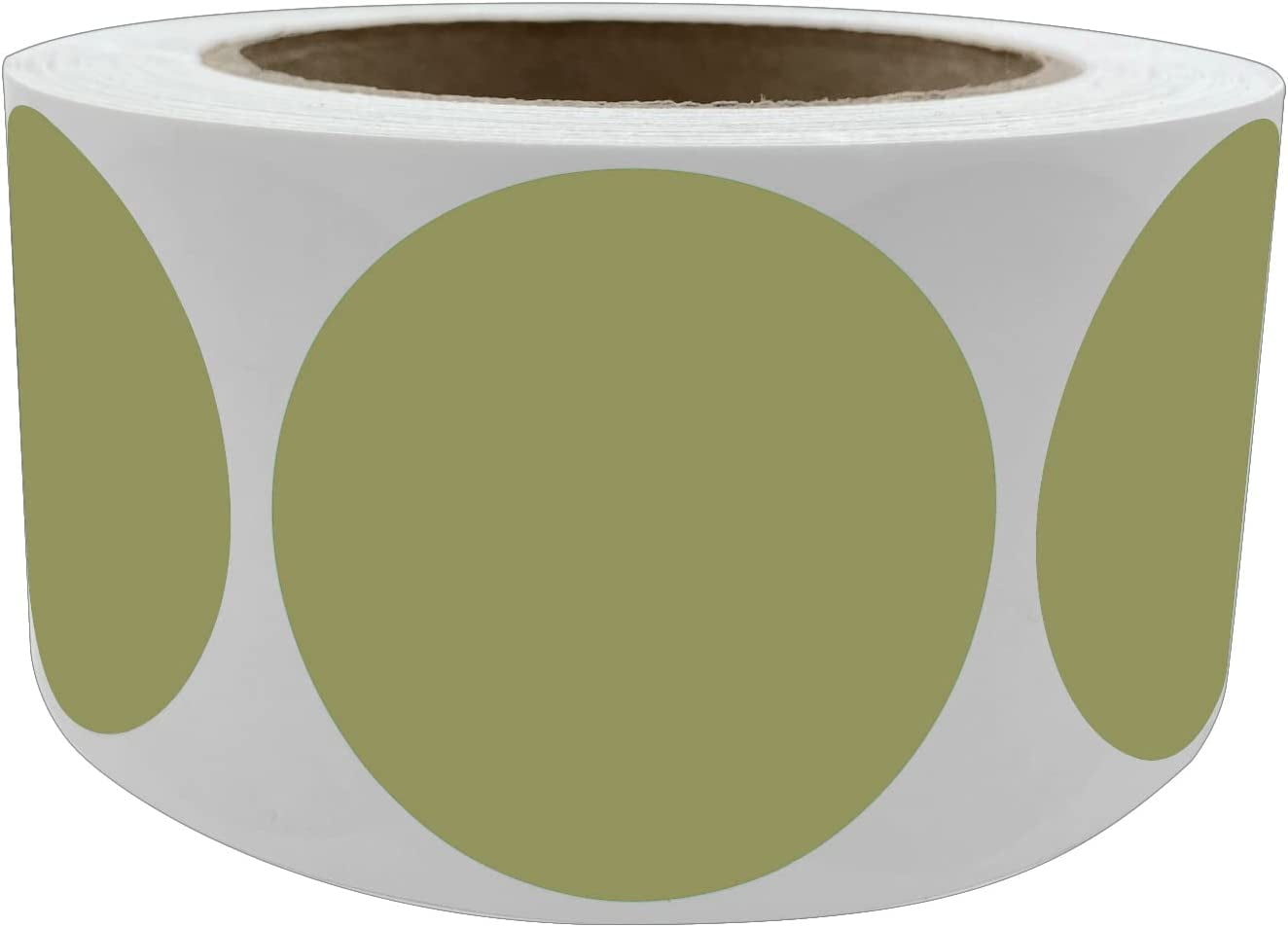 Round Code Sticker Roll 2 inch Olive Green Storage Labels (50mm) - 600 ...