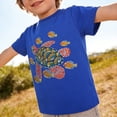 Boys Turtle Print T-Shirt, Glow in the Dark Embroidery Short Sleeve ...