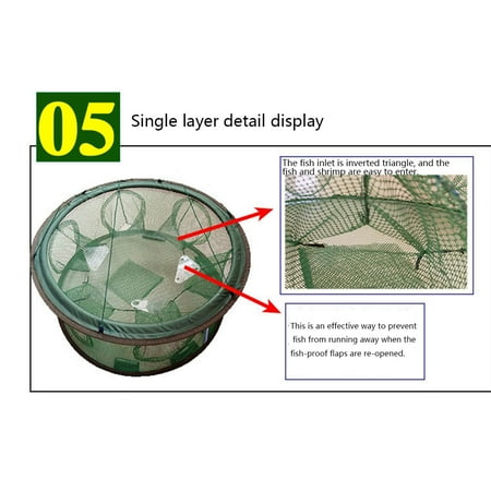 Automatic Open Fishing Net Folded Portable Round Fishing Net Crayfish ...