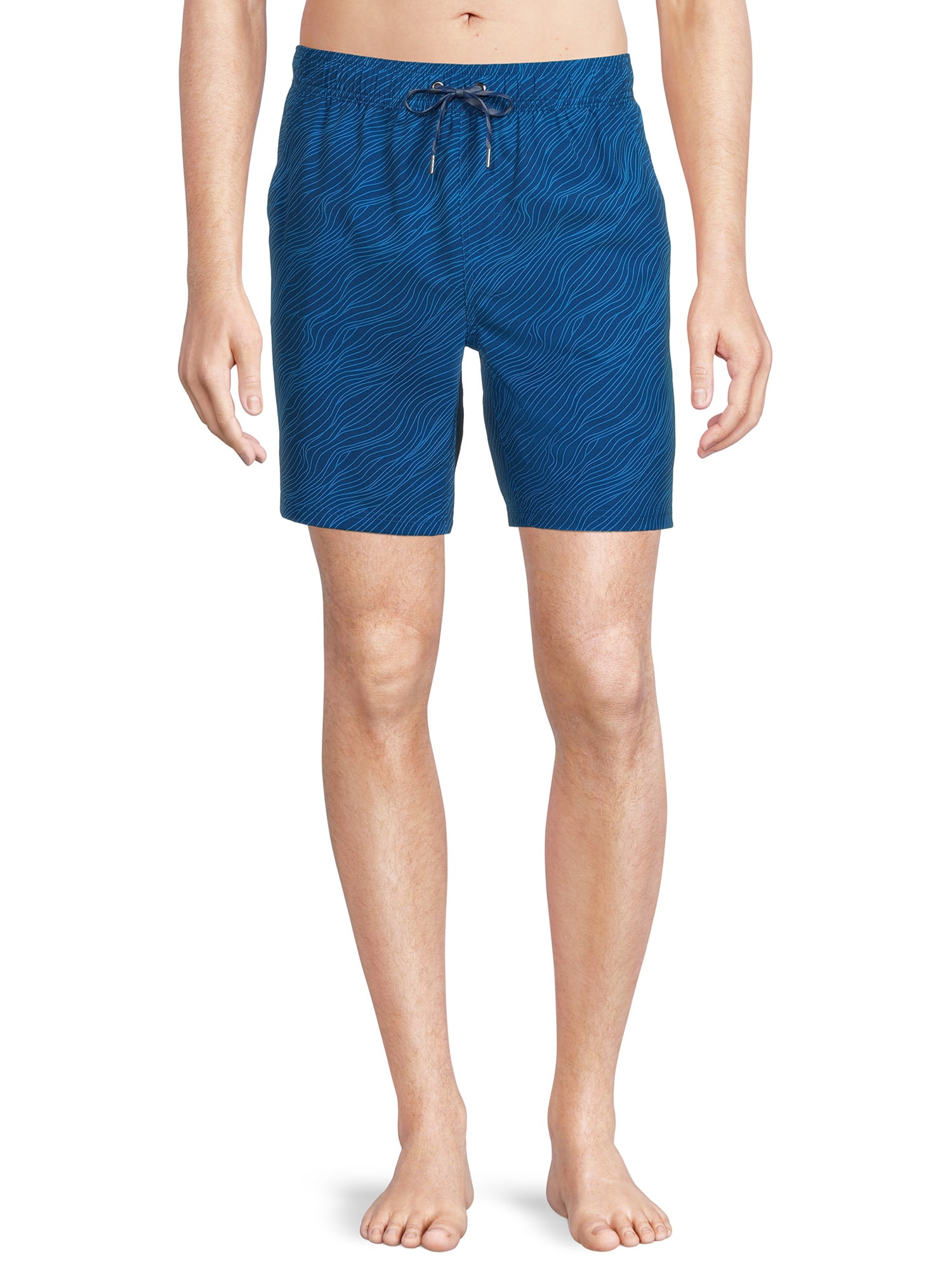 George Men's & Big Men's 7" Boxer Brief Lined Swim Trunks with Stretch ...