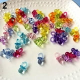 AOKID Mini Pacifiers Blue,50 Pcs Clear Acrylic Mini Pacifiers Baby ...