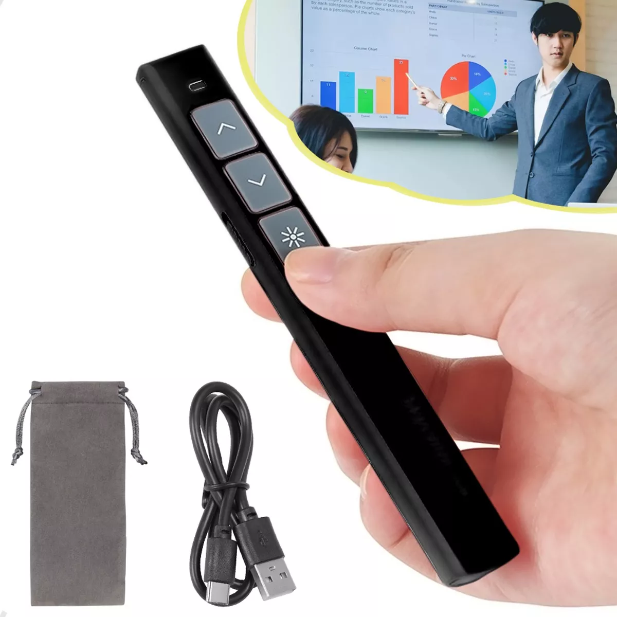 Apuntador Presentador Láser Inalámbrico 100m Usb Recargable | Bodega ...