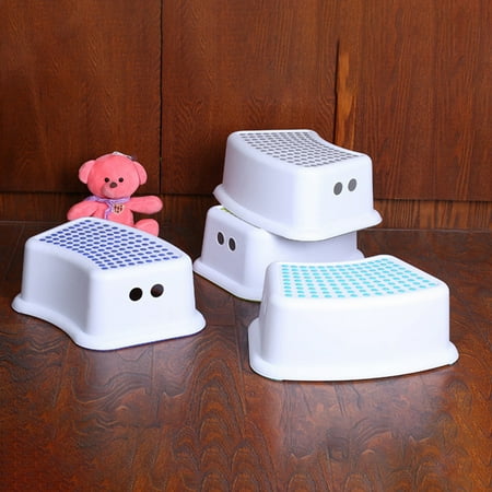Children Plastic Anti-slip Chair Kids Stackable Step Stool Kitchen Bathroom Toilet Chair Dark ...