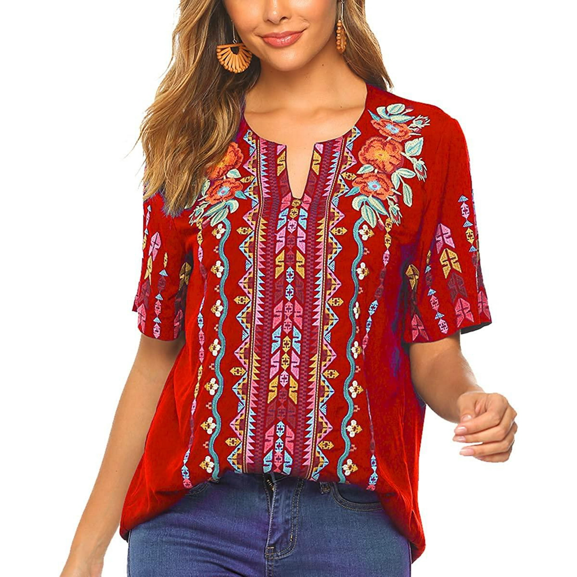 Click here for Laibmfc Womens Tops And Blouses Peasant Tops Embro... prices