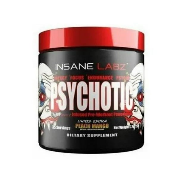 Pre Entreno Insane Labz Psychotic Preworkout 35 Servicios Peach Mango Insane Labz Insane Labz ...