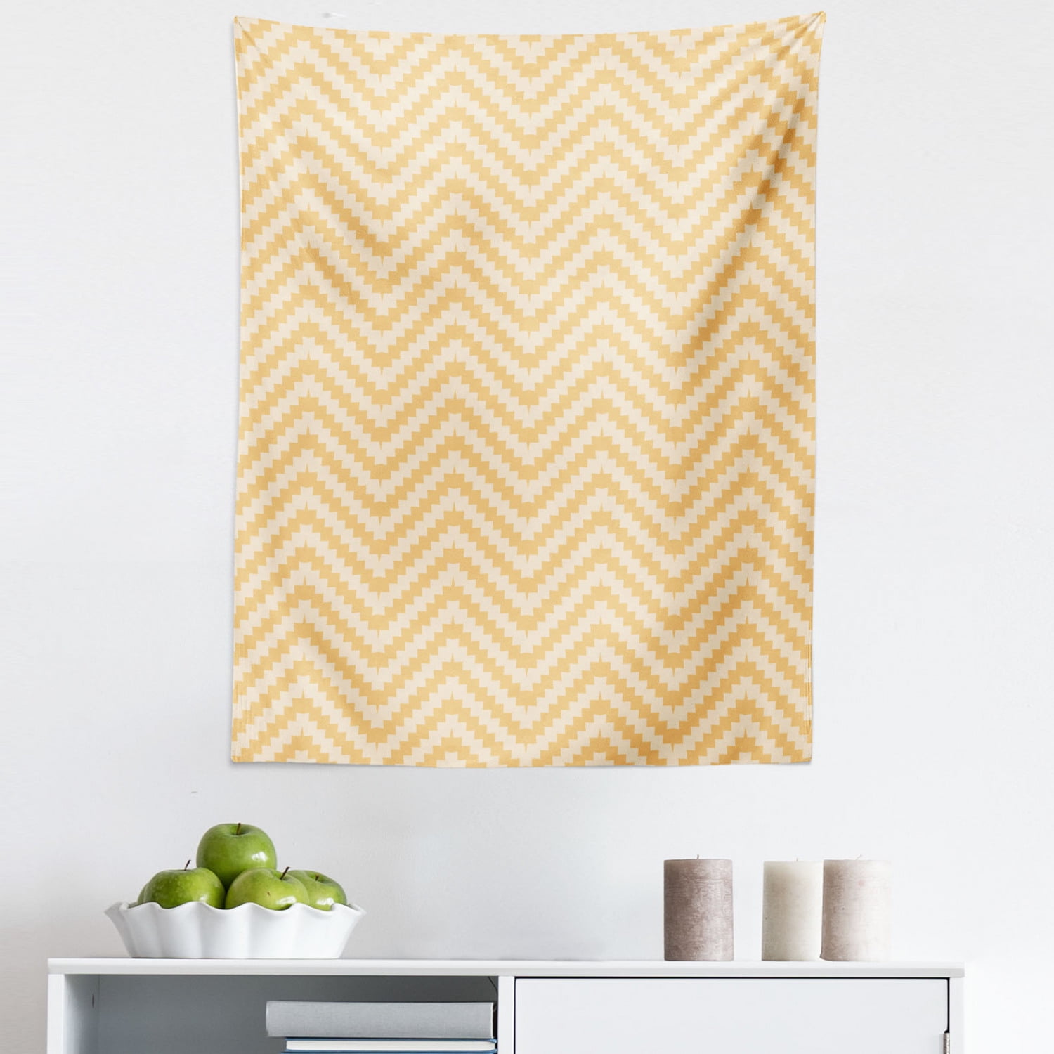 Chevron Tapestry, Zig Zag Pattern with Lines Skewed Squares Vintage ...