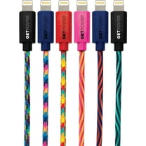 GetPower 10 Ft. Multi-Color Braided Lightning USB Charging & Sync Cable ...